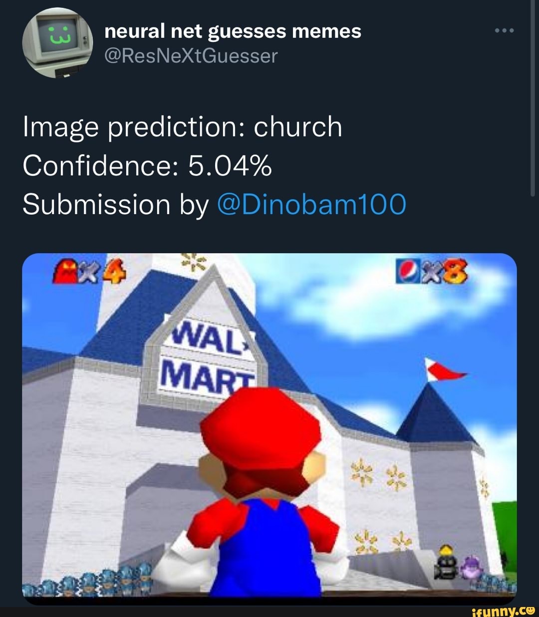 Neural net guesses memes @ResNeXtGuesser Image prediction: church ...