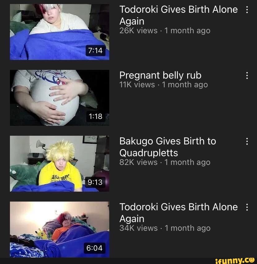 Todoroki Gives Birth Alone Again views - 1 month ago Pregnant belly rub ...