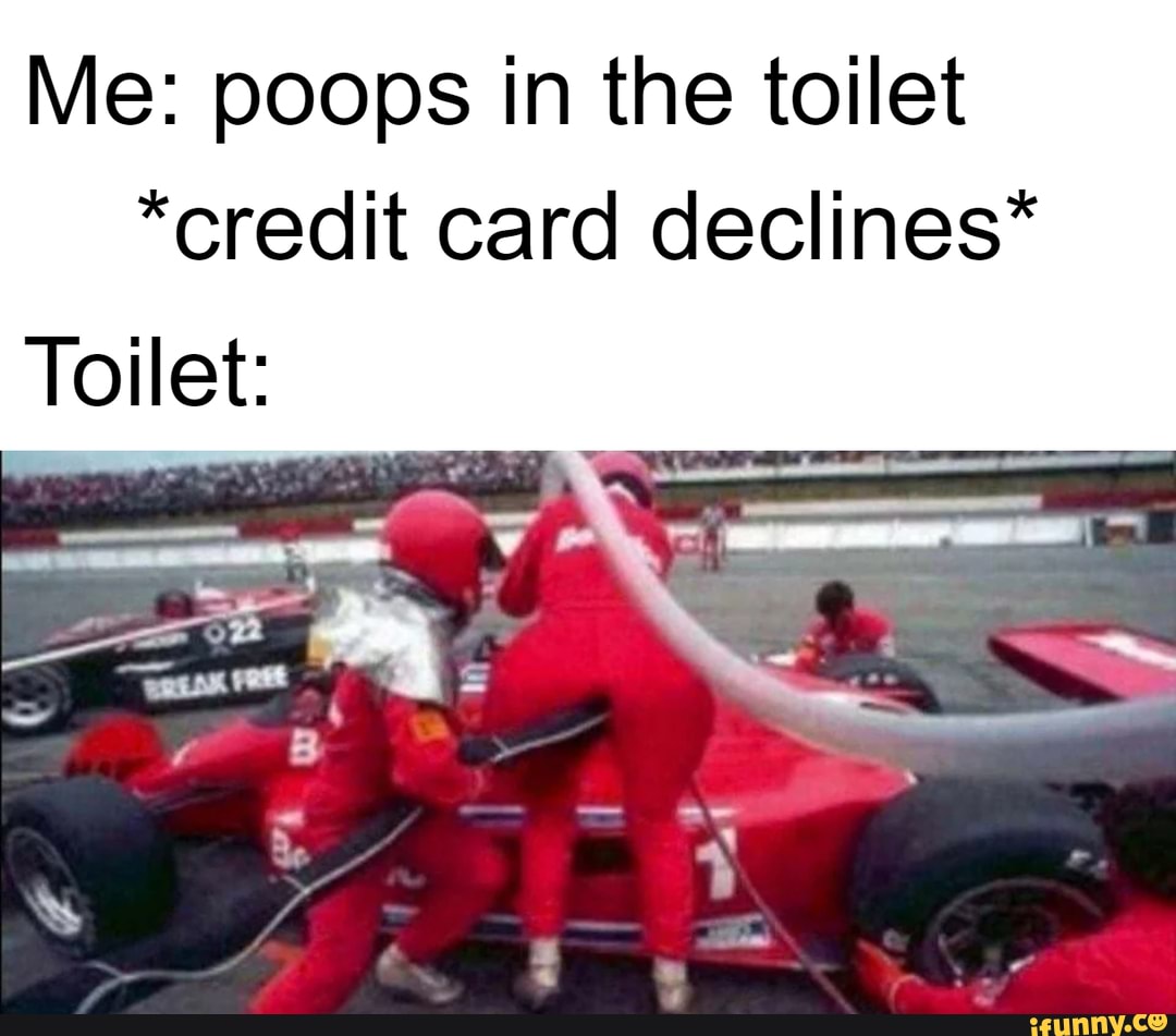 Me: poops in the toilet *credit card declines* Toilet: - iFunny