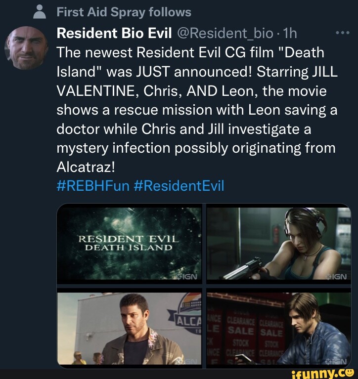 First Aid Spray follows Resident Bio Evil @Resident_bio- ih f: The ...