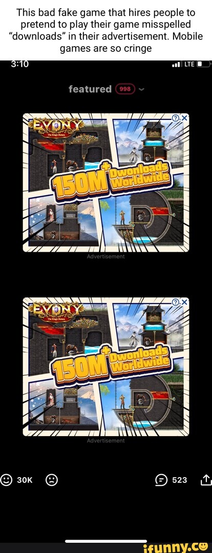 This bad fake game that hires people to pretend to play their game ...