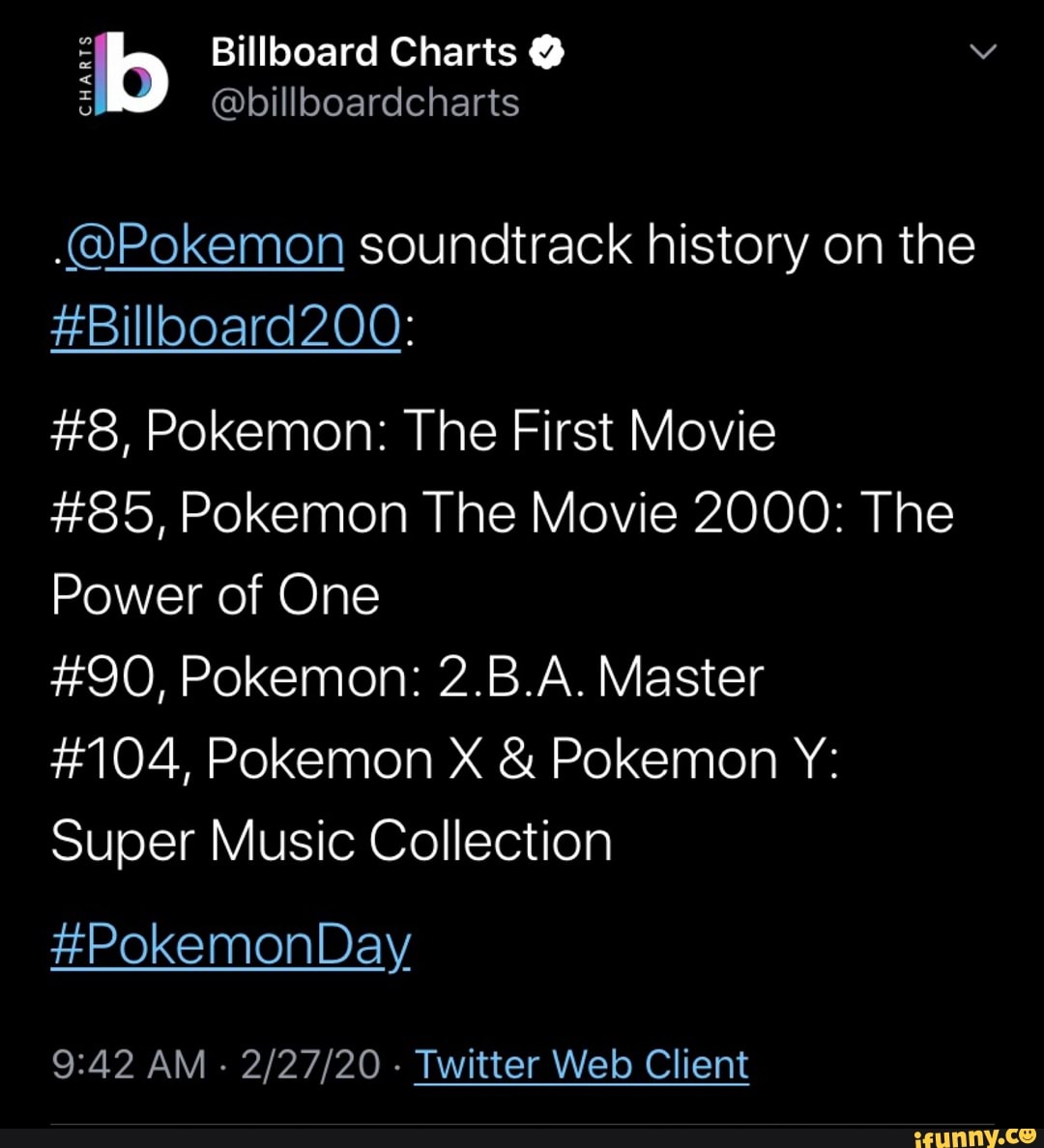 E Billboard Charts v .@Pokemon soundtrack history on the #8, Pokemon ...