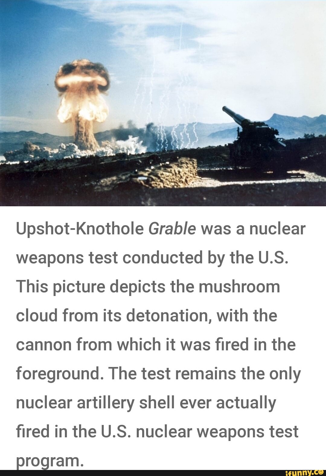 Upshot-Knothole Grable was a nuclear weapons test conducted by the U.S ...