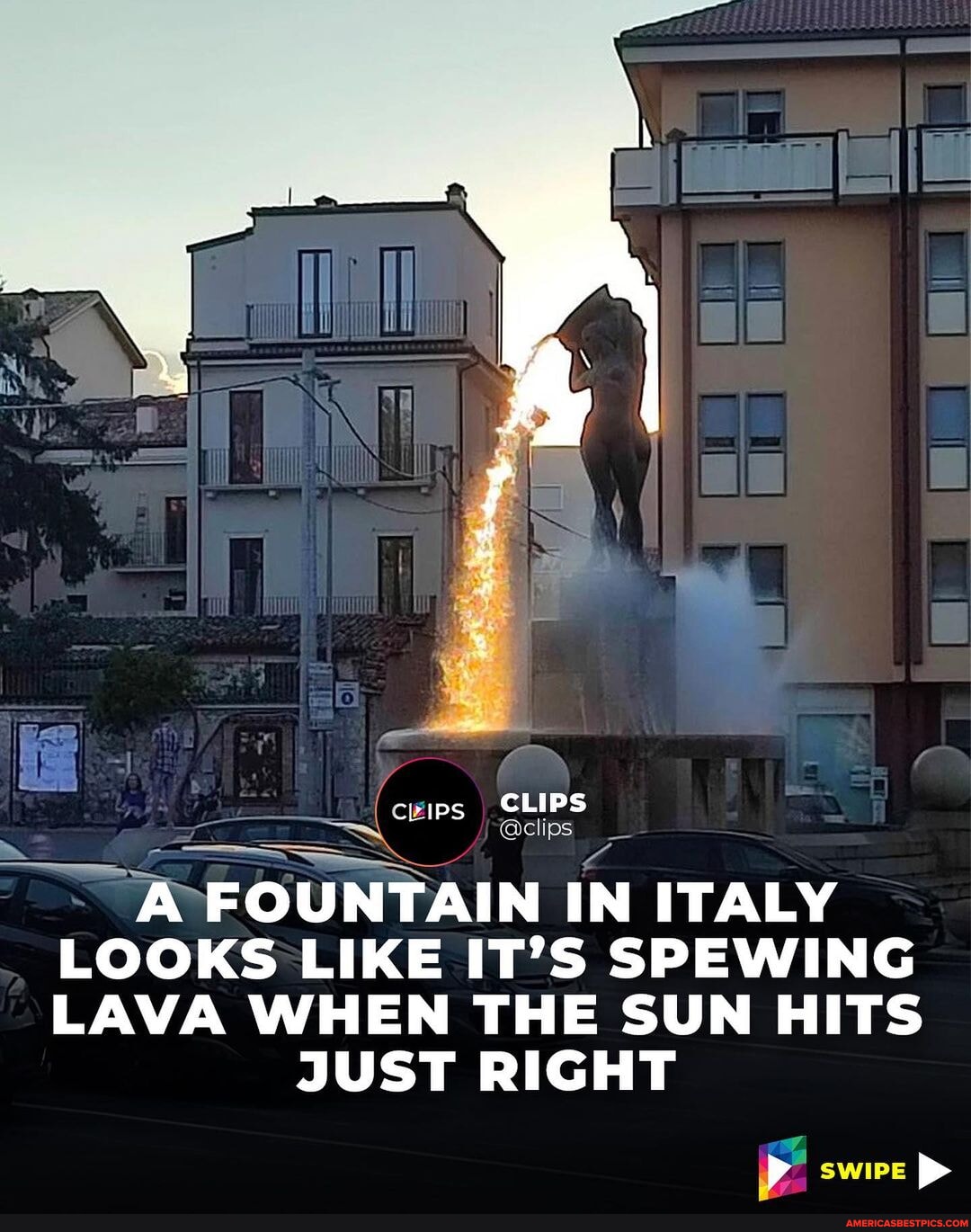 The fountain, known as the “Lava-Like Fountain,” was created by the ...