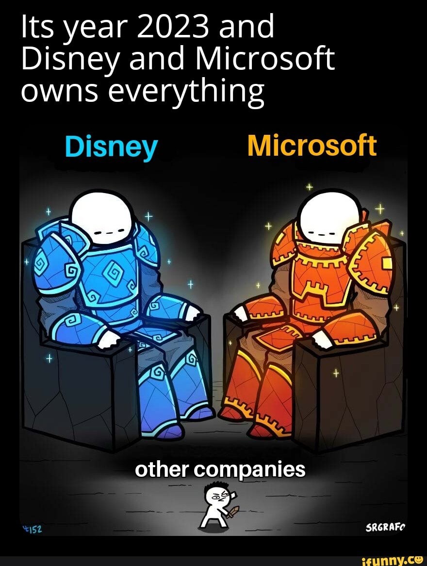 Its year 2023 and Disney and Microsoft owns everything Disney Microsoft ...