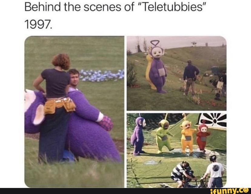 Can’t be unseen - Behind the scenes of "Teletubbies" 1997. - iFunny