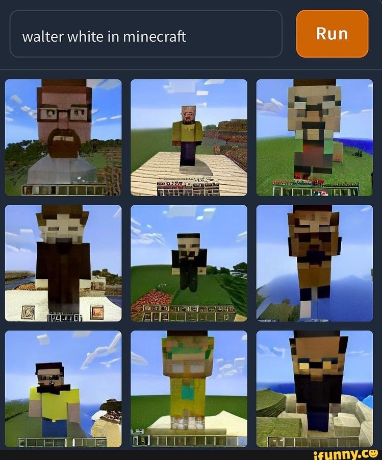 Walter white in minecraft Run - iFunny