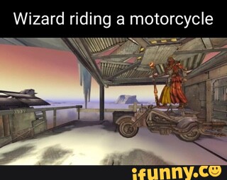 Wizard riding a motorcycle - iFunny