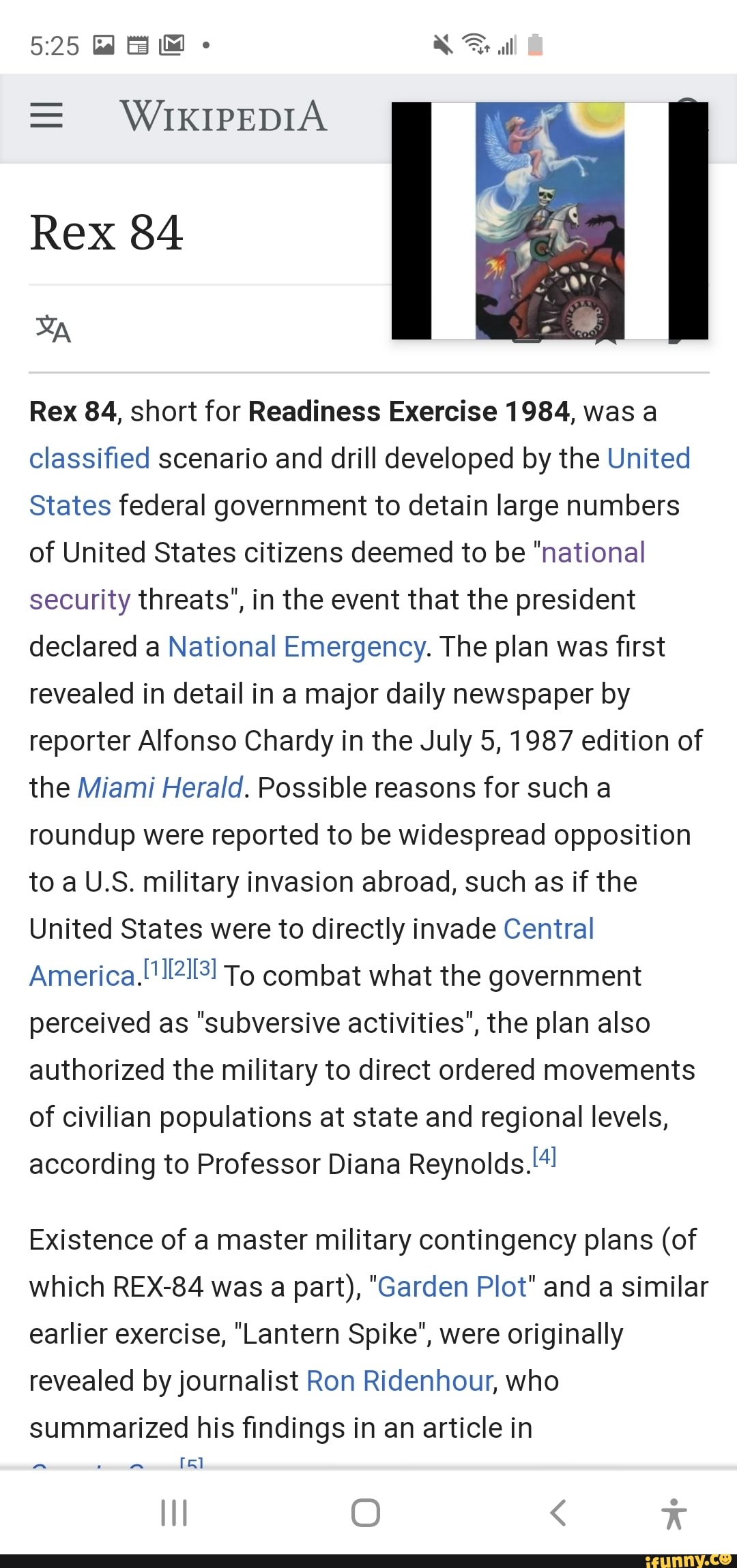 = WIKIPEDIA Rex 84 Rex 84, short for Readiness Exercise 1984, was a ...