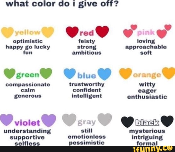What color do give off? optimistic feisty loving happy go lucky strong ...