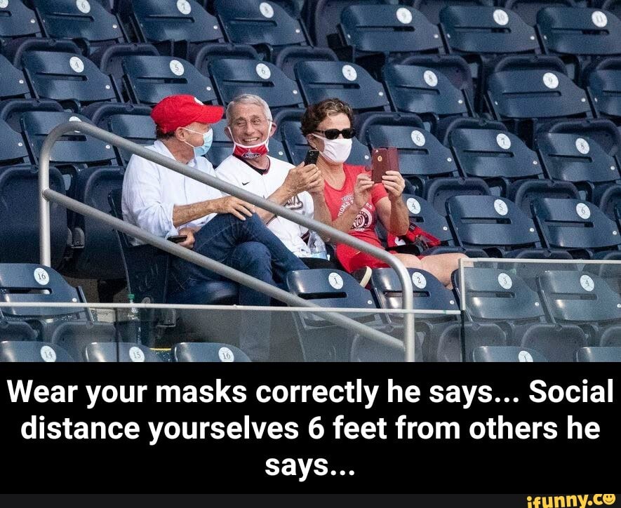 Wear your masks correctly y says... Social distance yourselves 6 feet ...