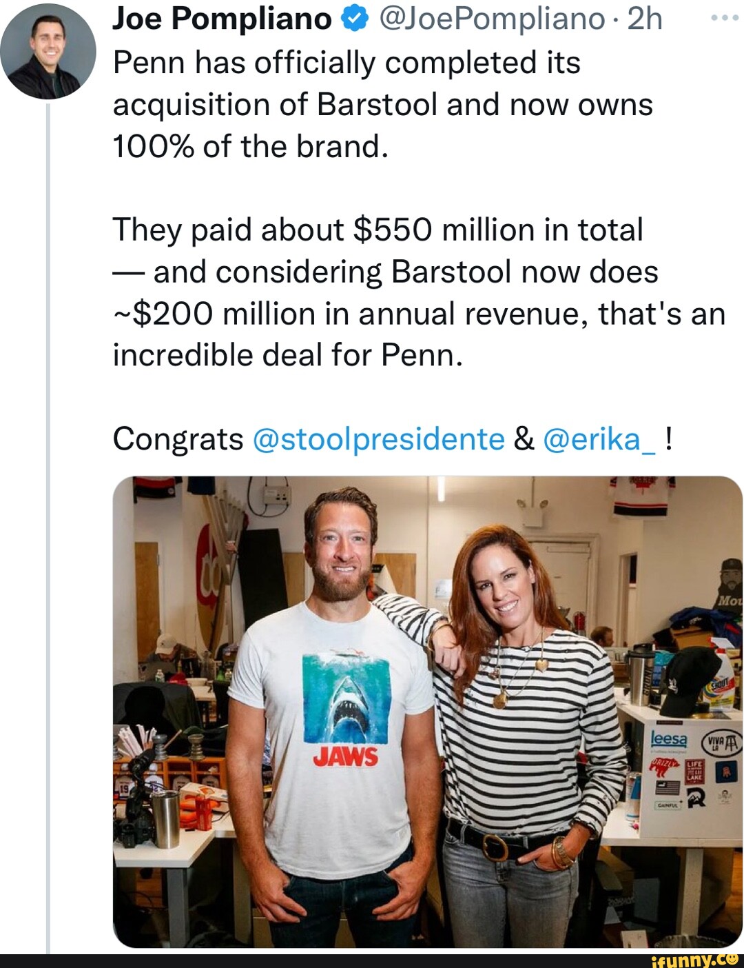 Joe Pompliano @ @JoePompliano Penn has officially completed its ...