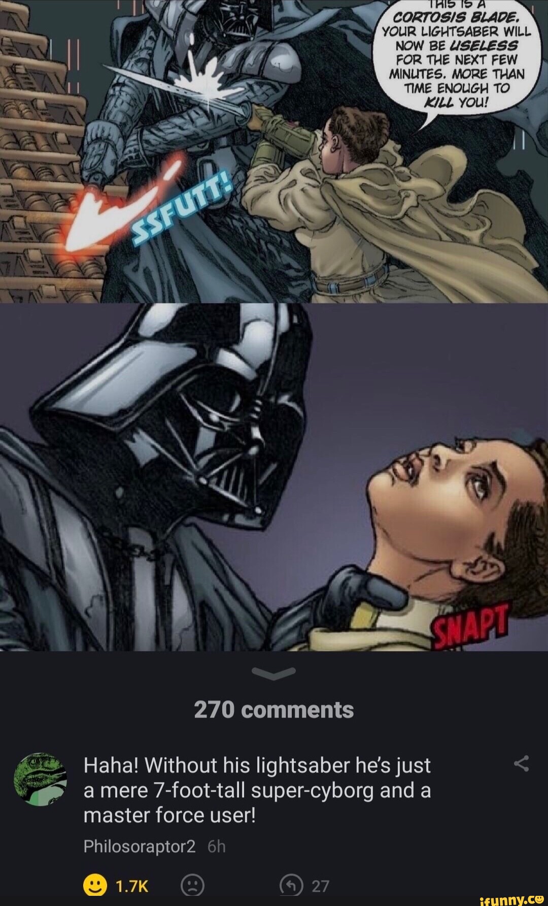 / CORTOSIS BLADE, BS/ YOUR LIGHTSABER WILL NOW BE USELESS FOR THE NEXT ...