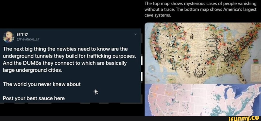 The top map shows mysterious cases of people vanishing without a trace ...