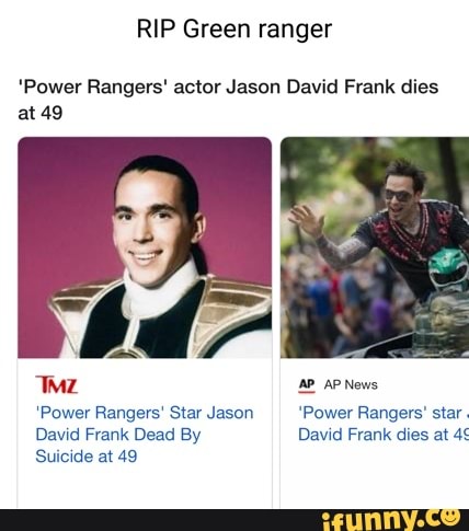 RIP Green ranger 'Power Rangers' actor Jason David Frank dies at 49 AP ...