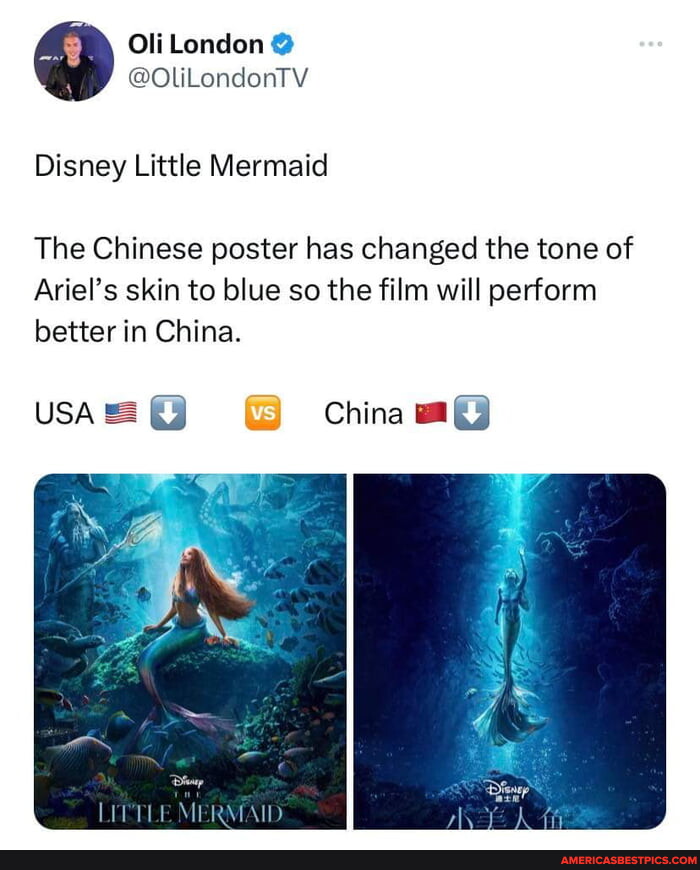 Oli London @OliLondonTV Disney Little Mermaid The Chinese poster has ...