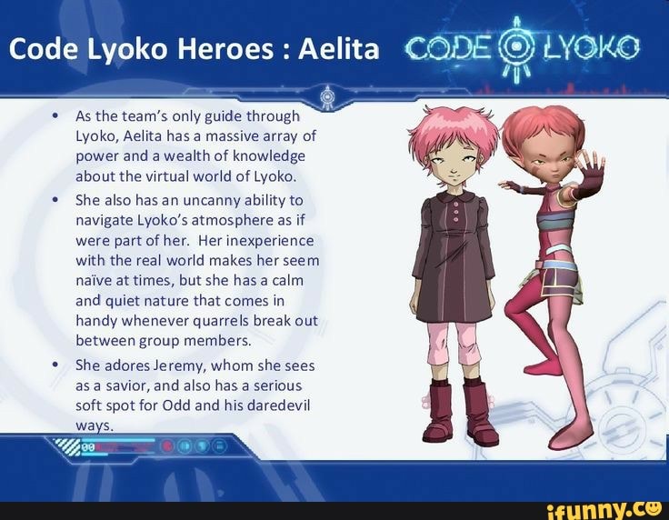 Code Lyoko Heroes: Aelita CODE LYOKO As the team's only guide through ...