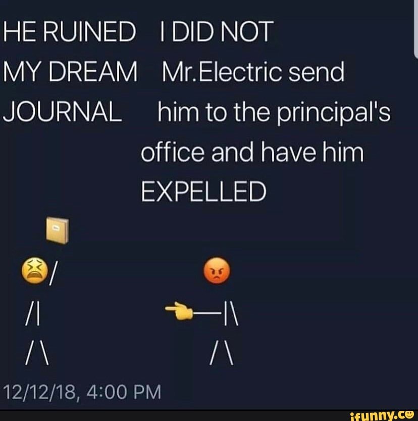 HE RUINED I DID NOT MY DREAM Mr.Electric send JOURNAL him to the ...