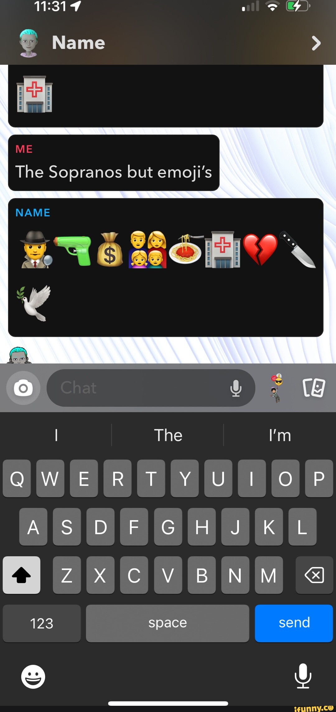 Name ME The Sopranos but emoji's NAME The I'm QWERTY AS DF KL 123 space ...