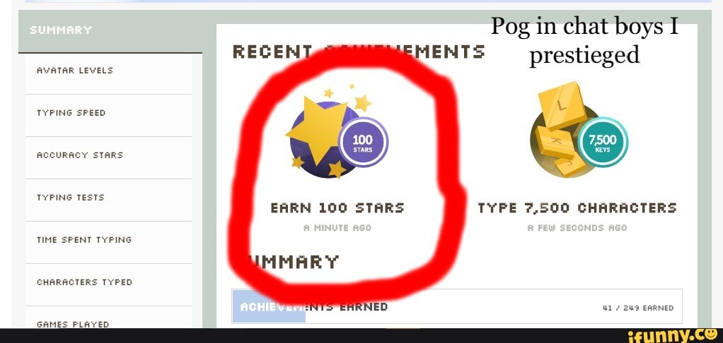 AVATAR LEVELS TYPING SFEED ACCURACY STARS TYPING TESTS TIME SPENT ...