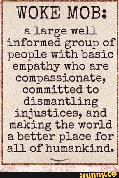 I WOKE MOB: I a large well informed group of I people with basic I ...