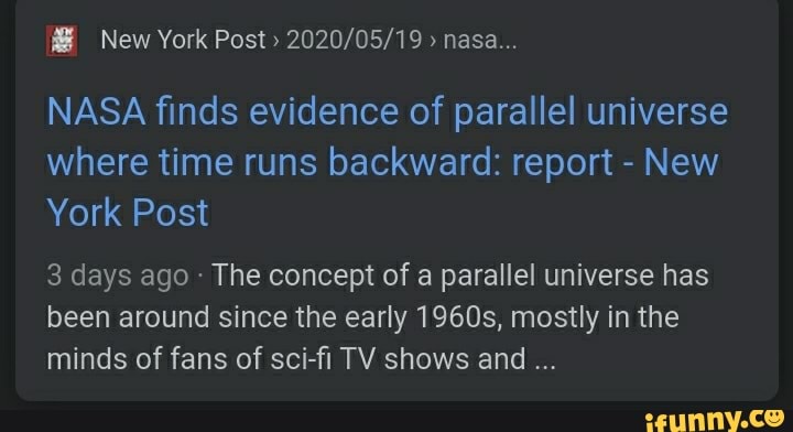 NASA finds evidence of parallel universe where time runs backward ...