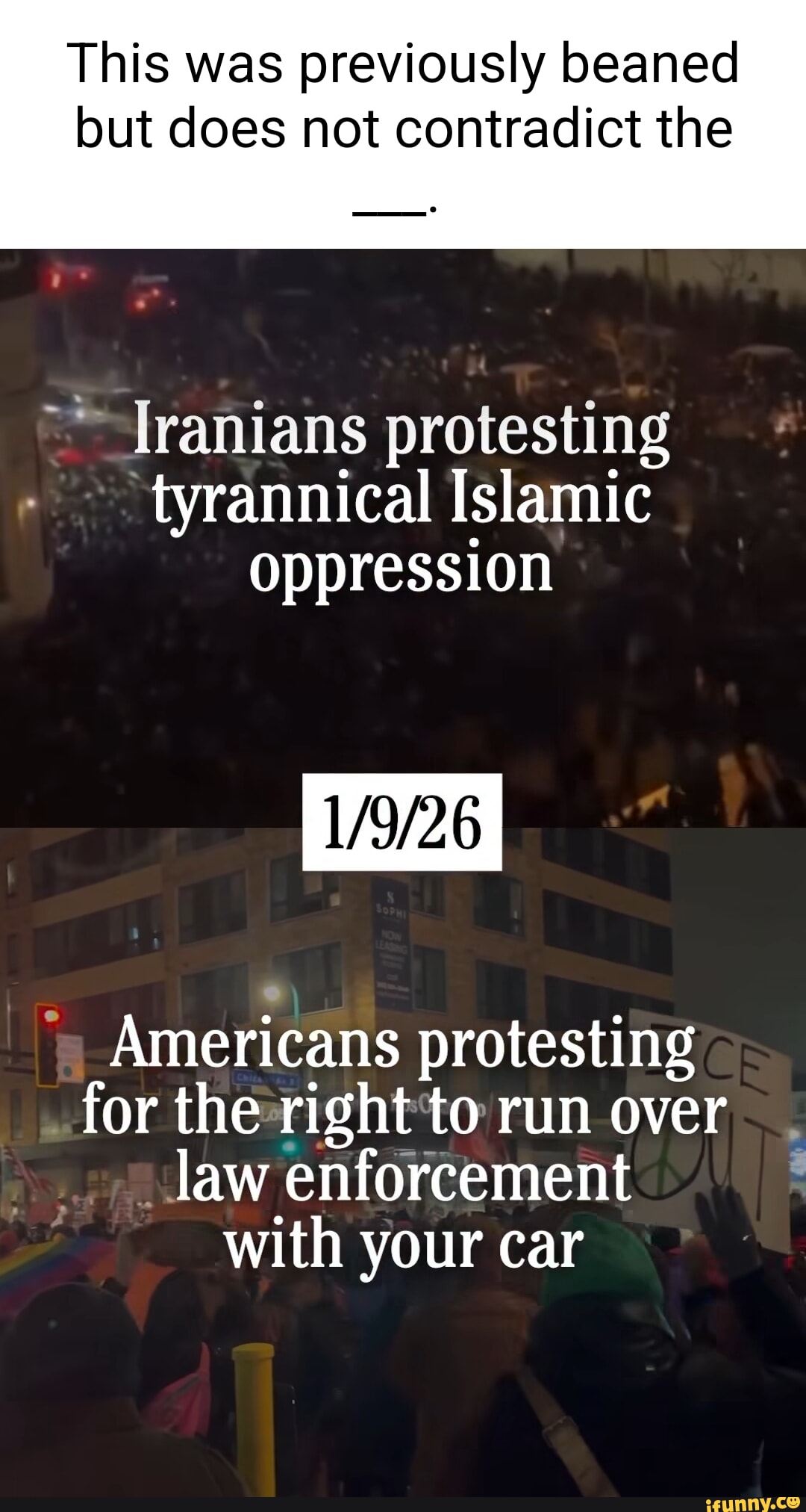 This was previously beaned but does not contradict the Tranians ...