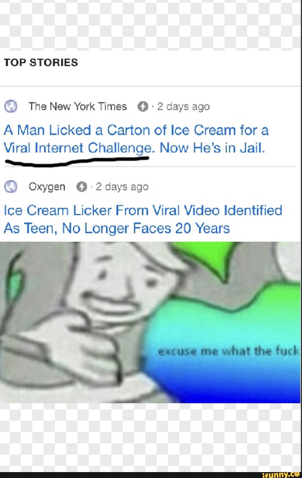 TOP STORIES C;) The New York Times O - 2 days ago A Man Licked a Carton ...