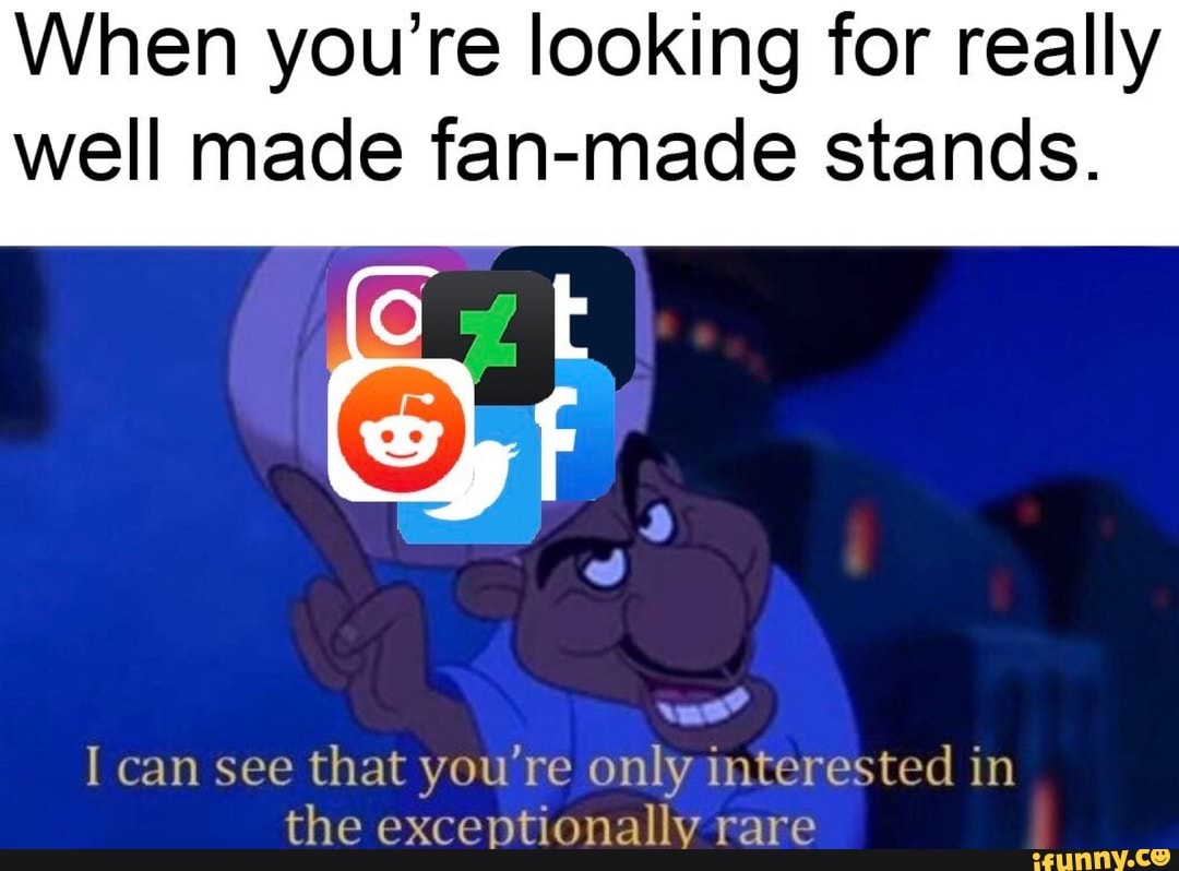 When you're looking for really well made fan-made stands. I can see ...
