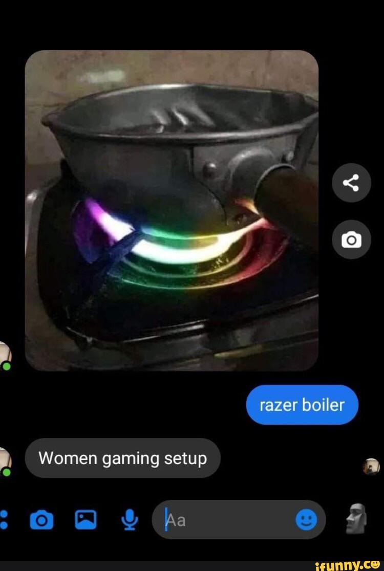 Women gaming setup (ha razer boiler - iFunny