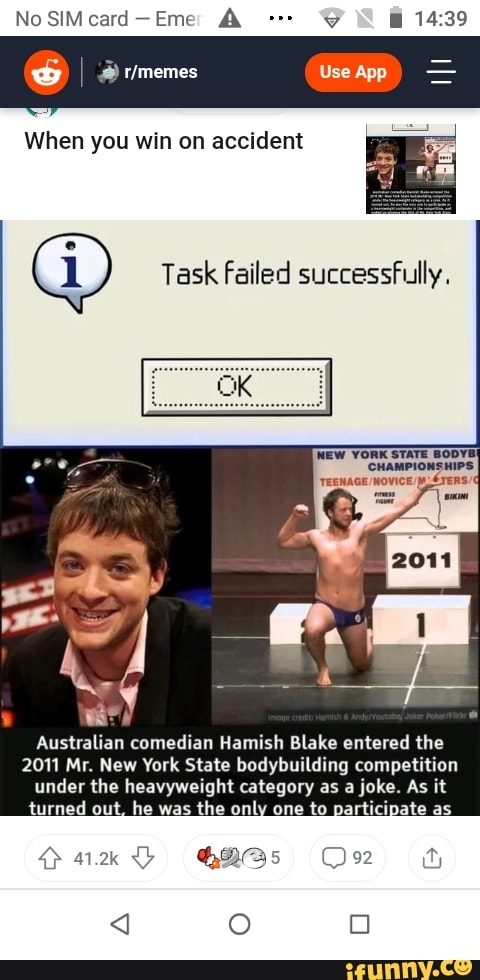 No SIM card-Emer ww Australian comedian Hamish Blake entered the 2011 ...