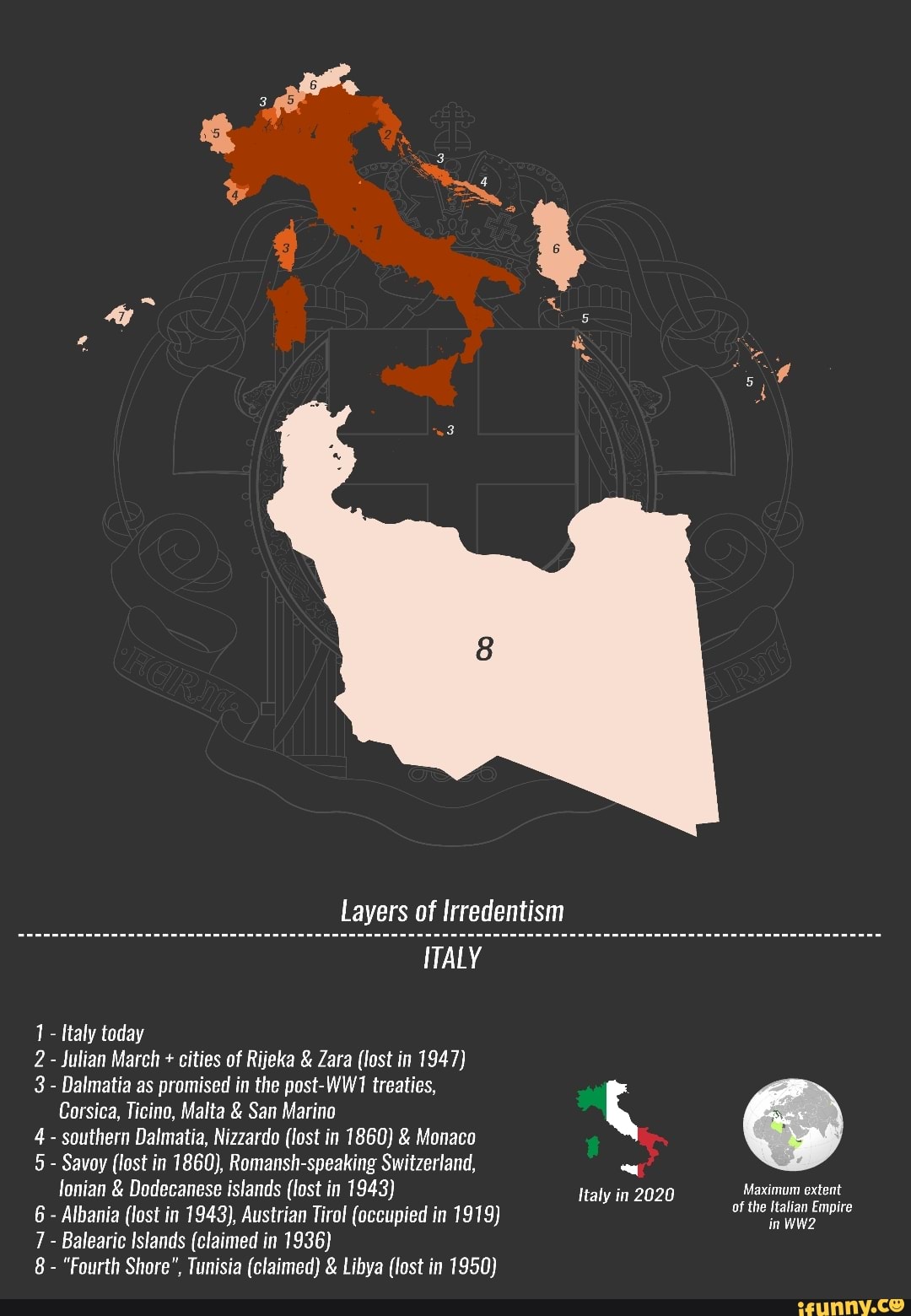 E 4 Layers of Irredentism 1 Italy today 2 Julian March cities of Rijeka ...