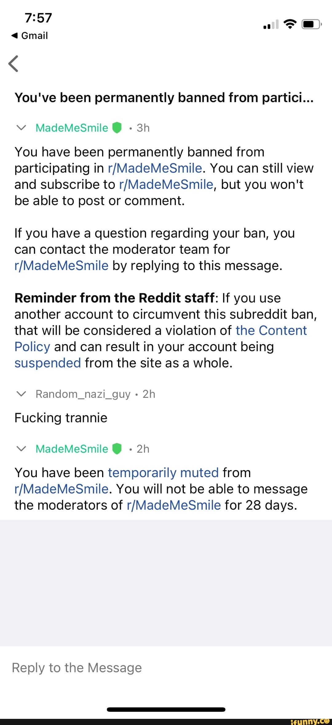 Gmail You've been permanently banned from partici... You have been ...