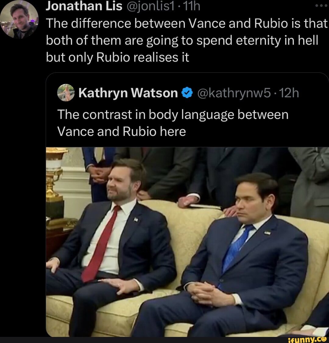 Jonathan Lis @jontis1 The difference between Vance and Rubio is that ...
