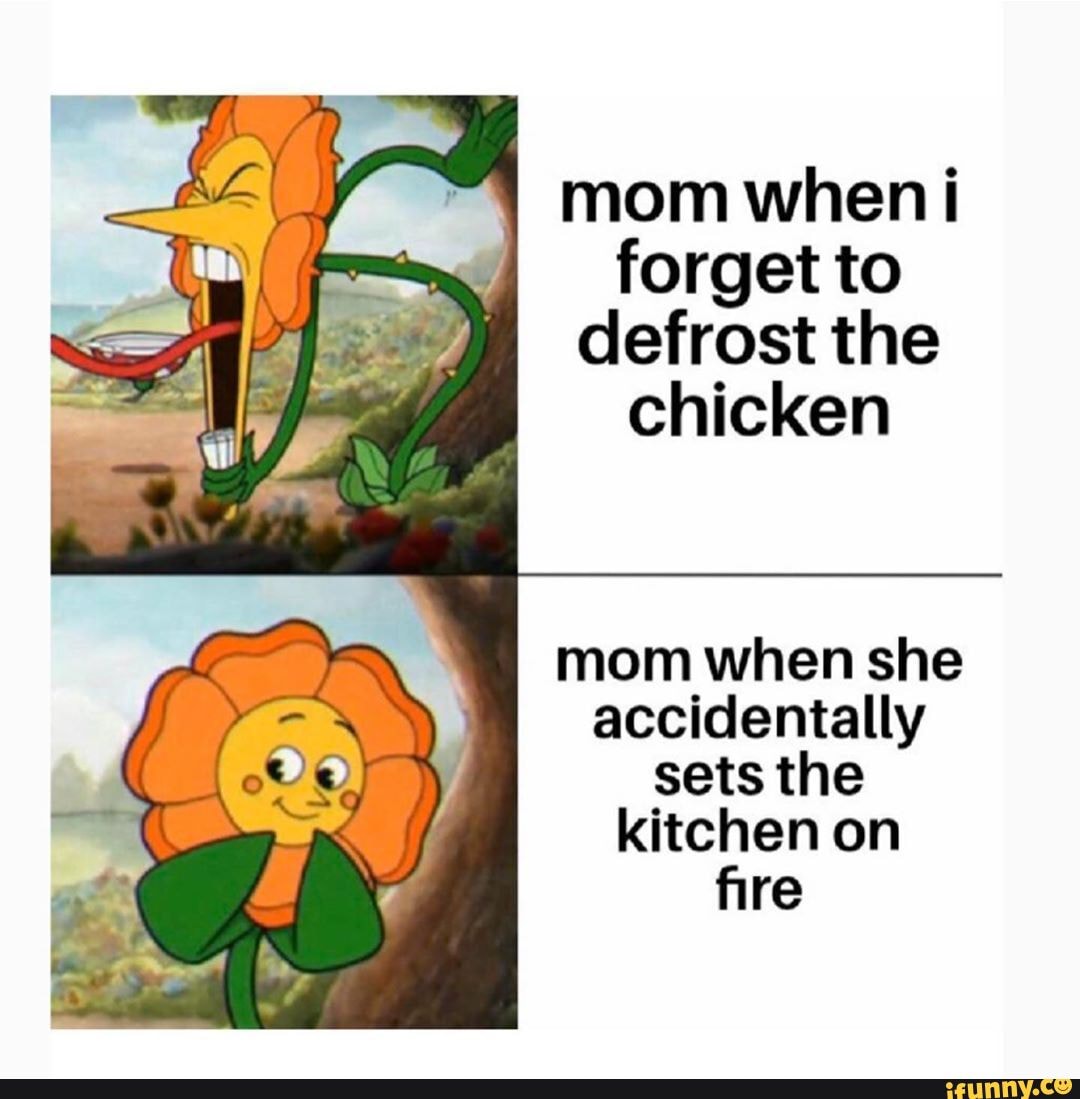 Mom when i forget to defrost the chicken mom when she accidentally sets ...