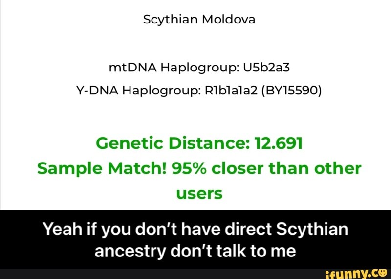 Scythian Moldova mtDNA Haplogroup: U5b2a3 Y-DNA Haplogroup: Riblala2 ...