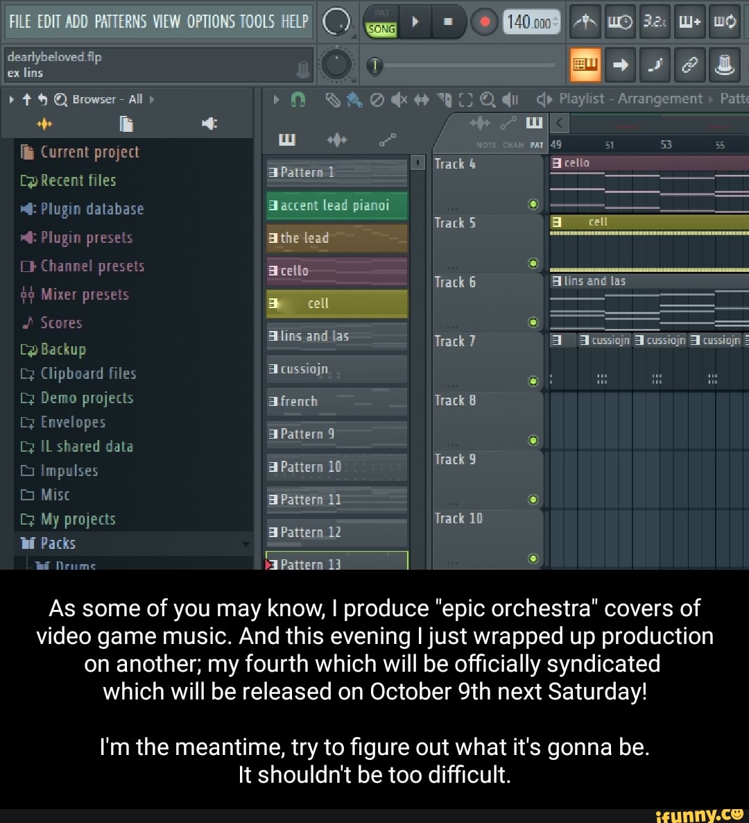 FILE EDIT ADD PATTERNS VIEW OPTIONS TOOLS HELP @ dearlybeloved fip ex ...