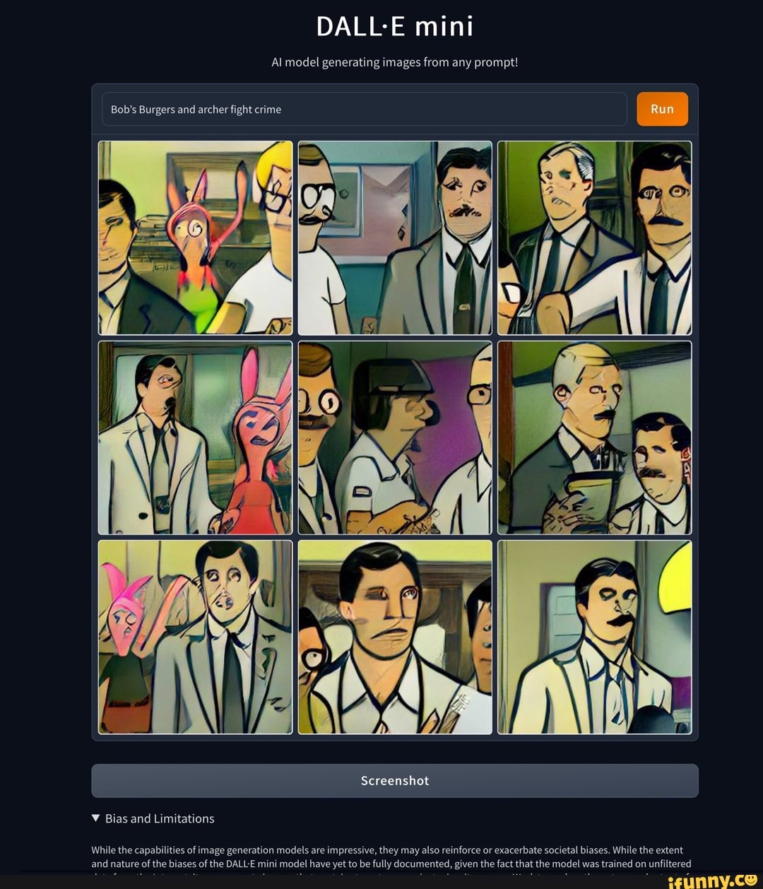 DALL-E mini Al model generating images from any prompt! Bob's Burgers and archer fight crime ...