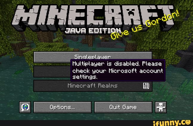 Singleplayer Multiplayer is disabled. Please check your Microsoft ...