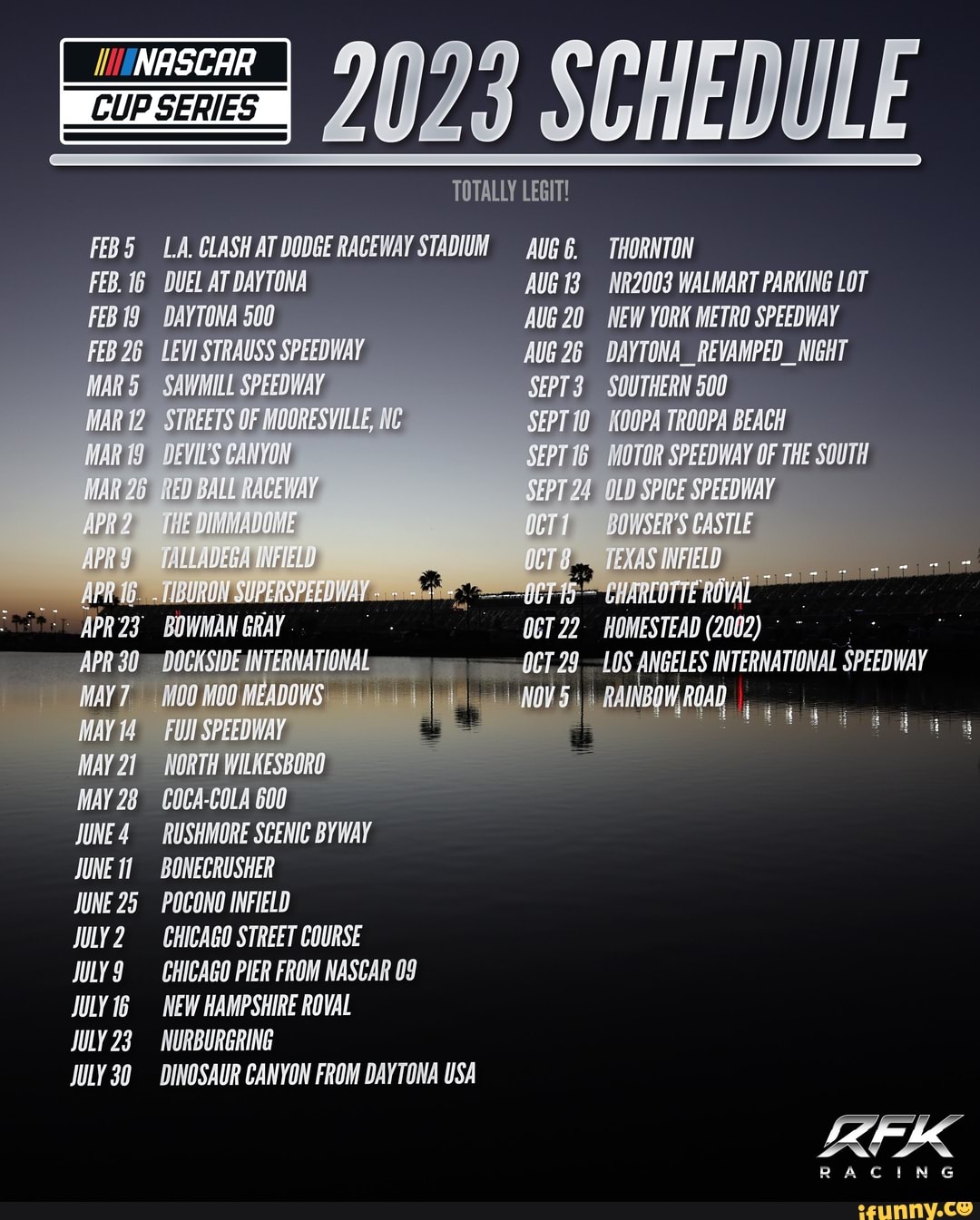 2023 SCHEDULE TOTALLY LEGIT! FEB5 LA. CLASH AT DODGE RACEWAY STADIUM ...