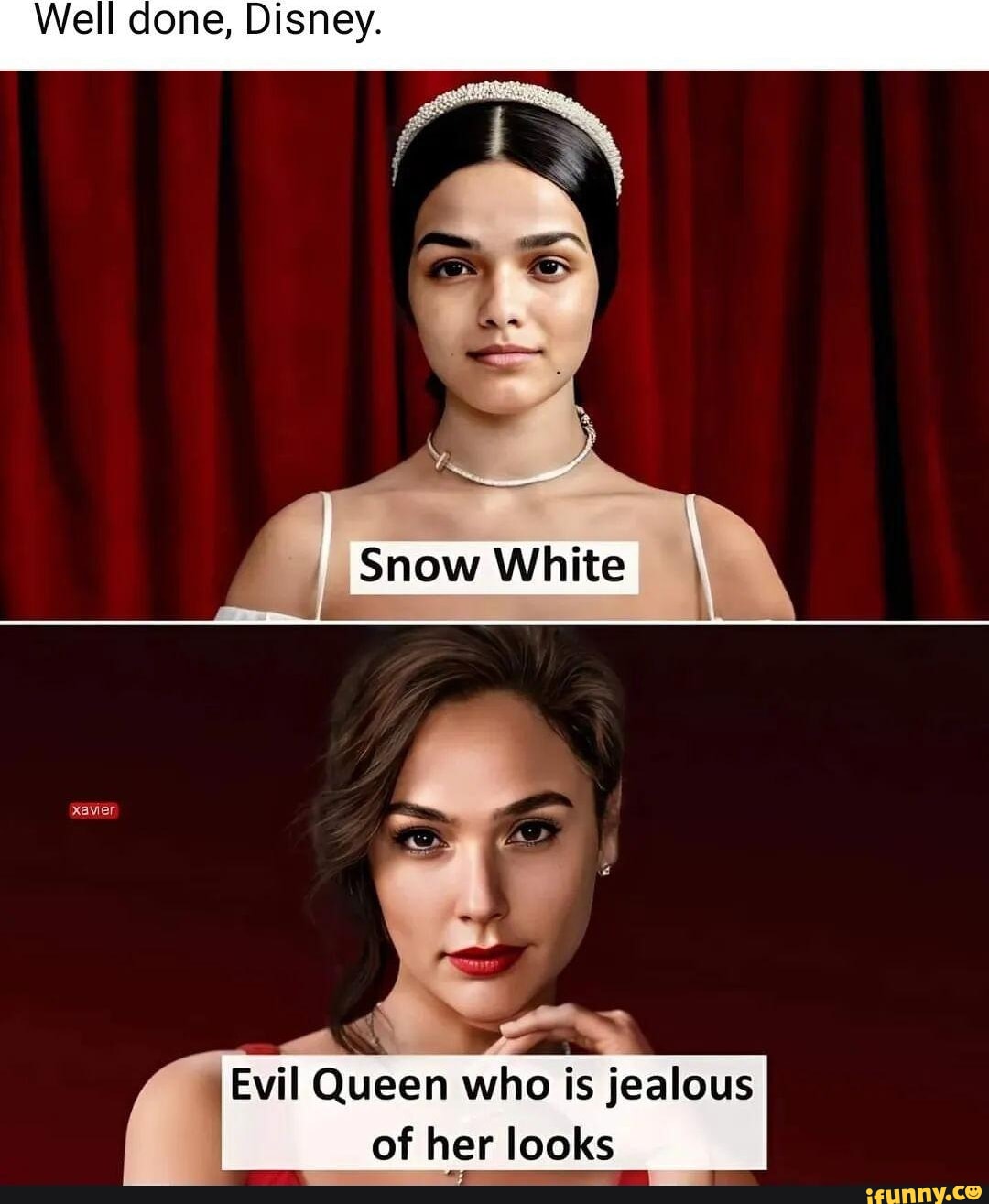 Well done, Disney. Snow White Evil Queen who is jealous of her looks ...