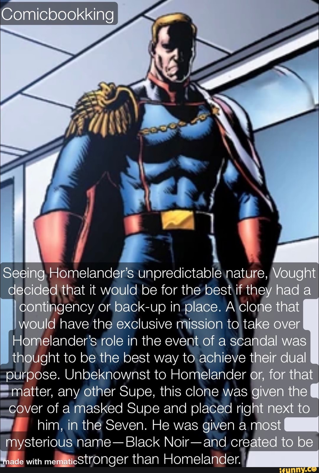 Comicbookking Seeing Homelander's unpredictable nature, Vought decided ...