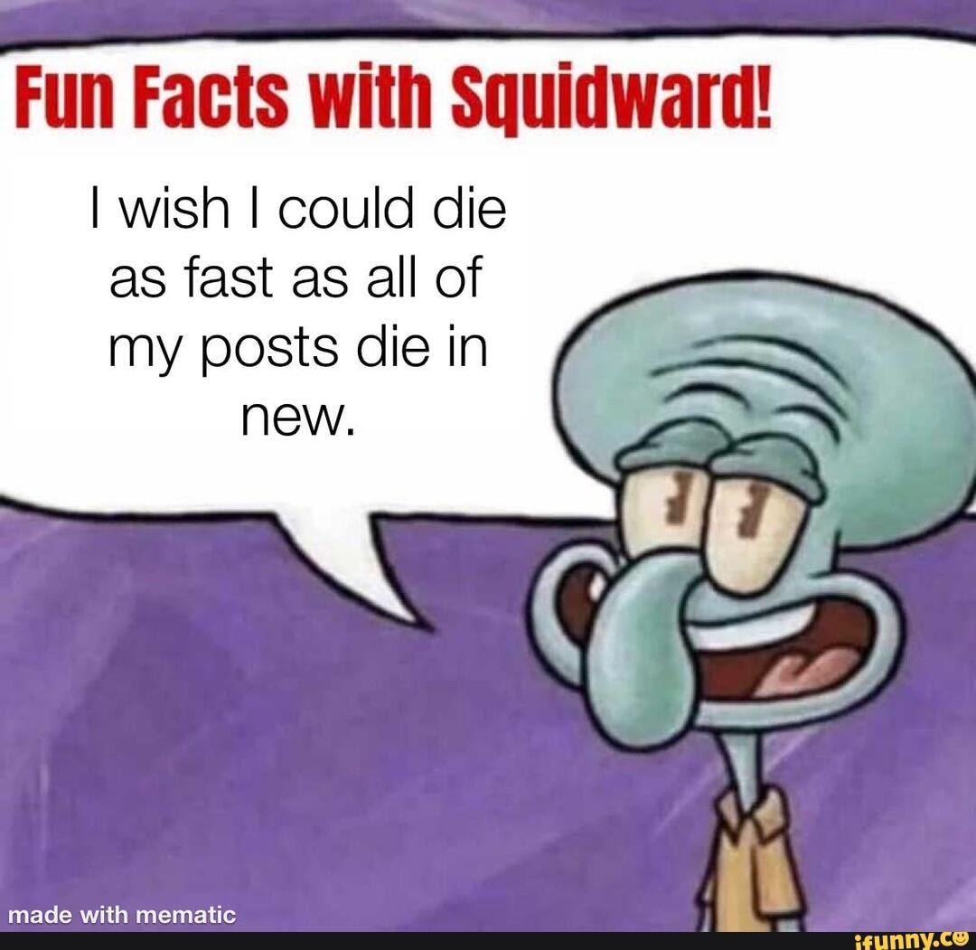 Fun Facts with Squidward! I wish I could die as fast as all of my posts ...