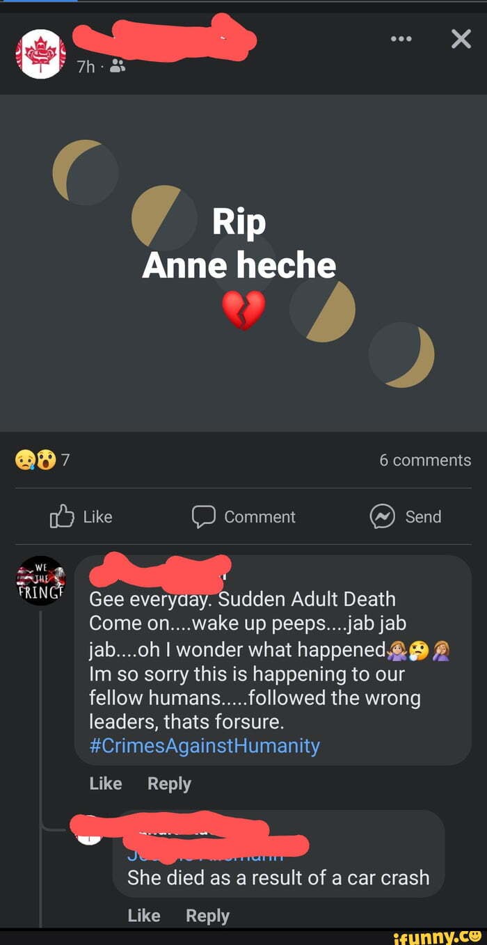 Rip Anne heche 6 comments Like Comment Send WE. RING' Gee everyday ...
