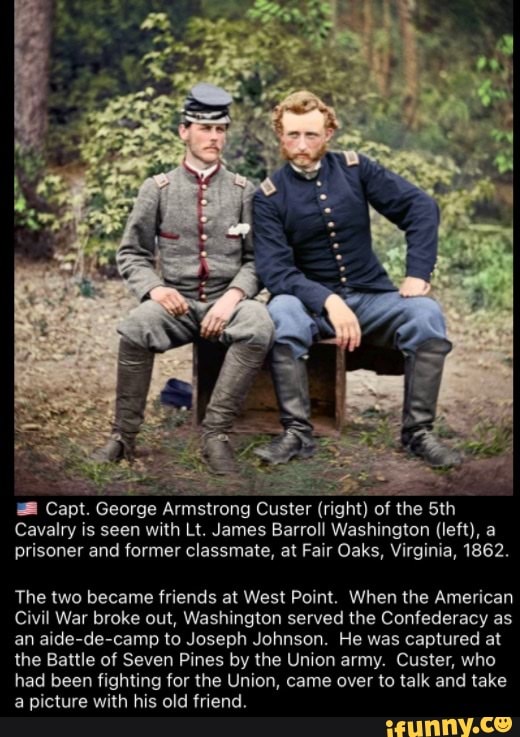 Capt. George Armstrong Custer (right) of the Cavalry is seen with Lt ...