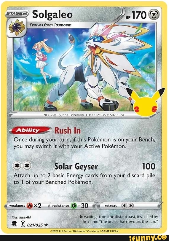 TAGES, Solgaleo Evolves from Cosmoem Ability Once during your turn, if ...