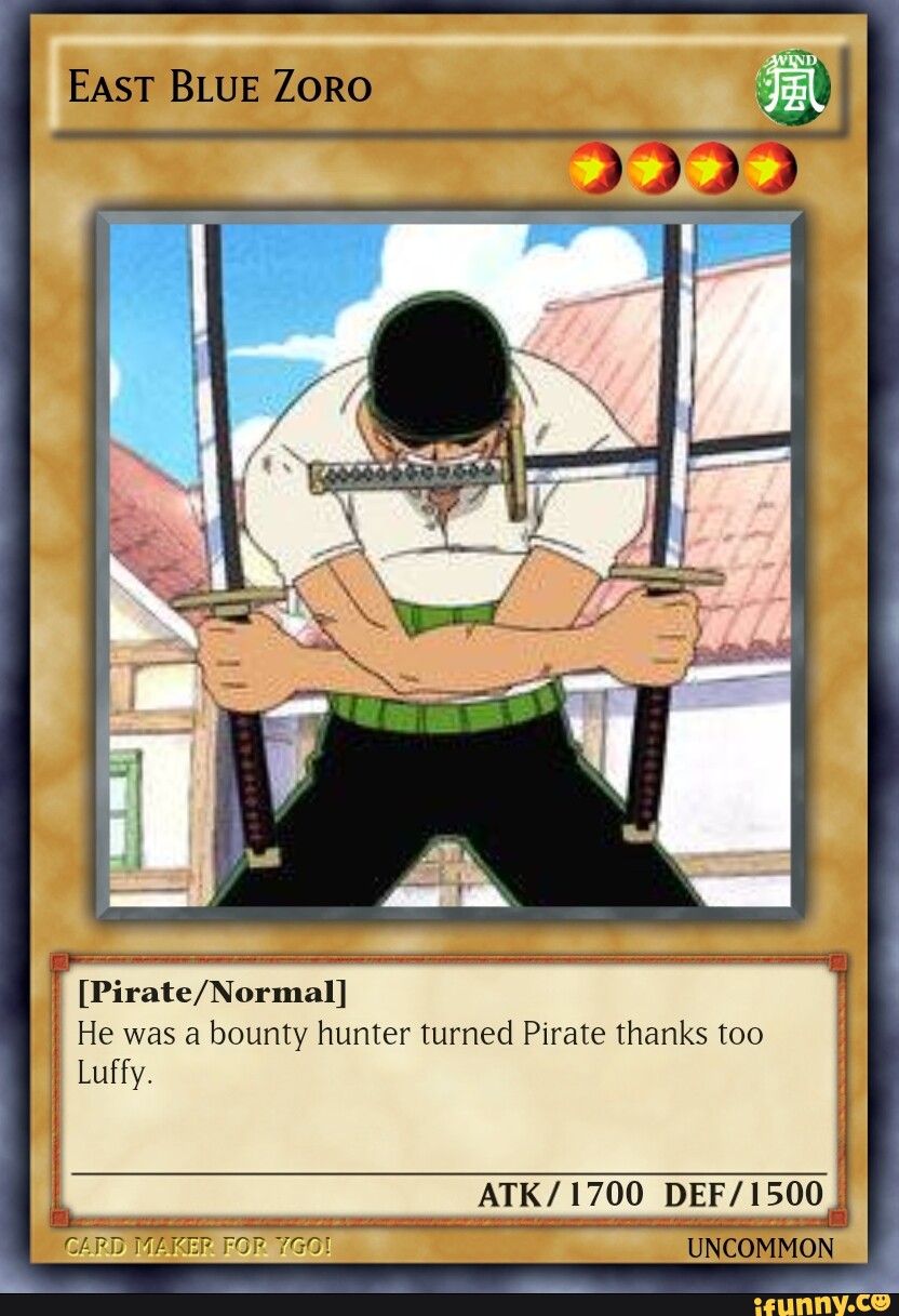 EAST BLUE ZORO I He was a bounty hunter turned Pirate thanks too ...