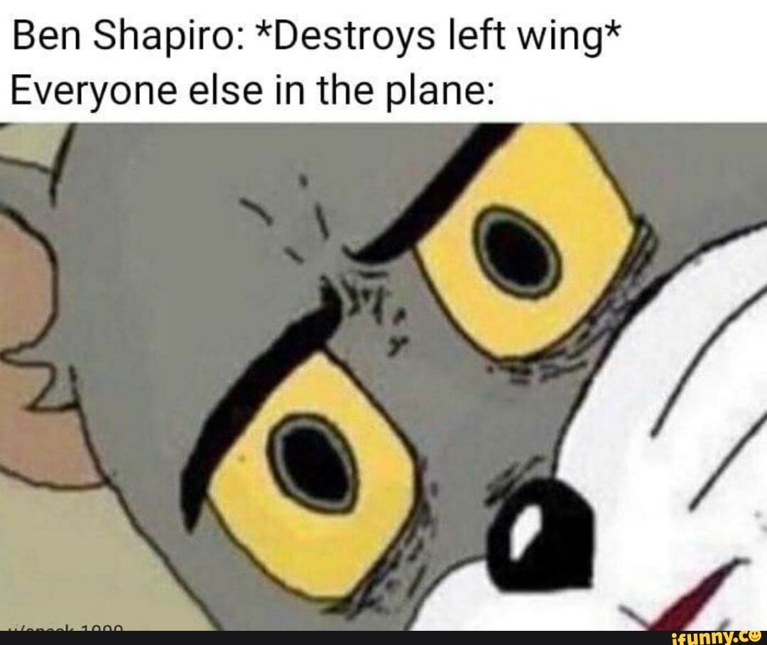 Ben Shapiro: *Destroys left wing* Everyone else in the plane: - iFunny