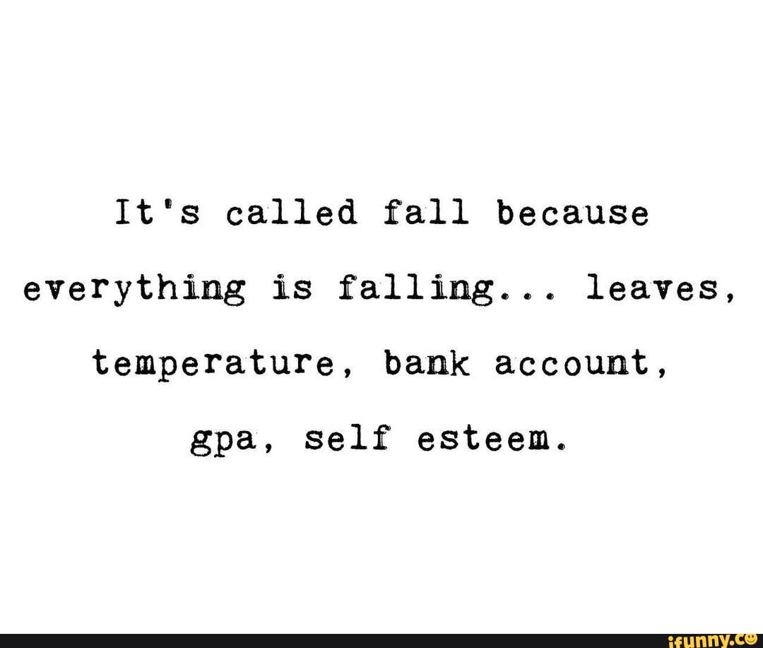 It*s called fall because everything is falling... leaves, temperature ...