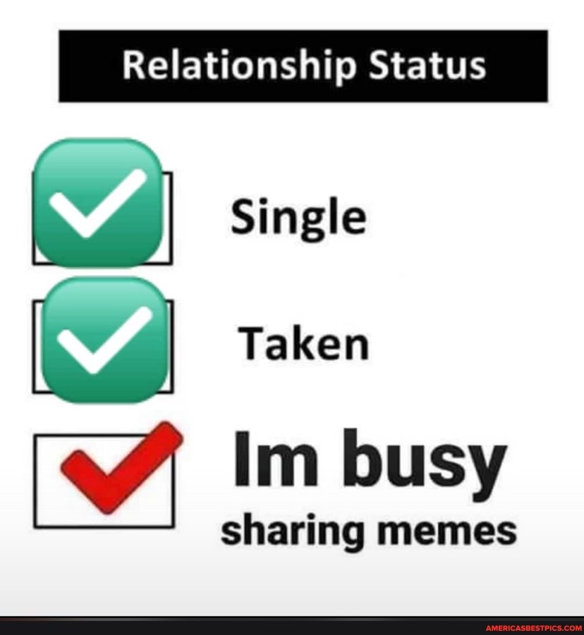 Relationship Status Single Taken Im busy sharing memes - America’s best ...